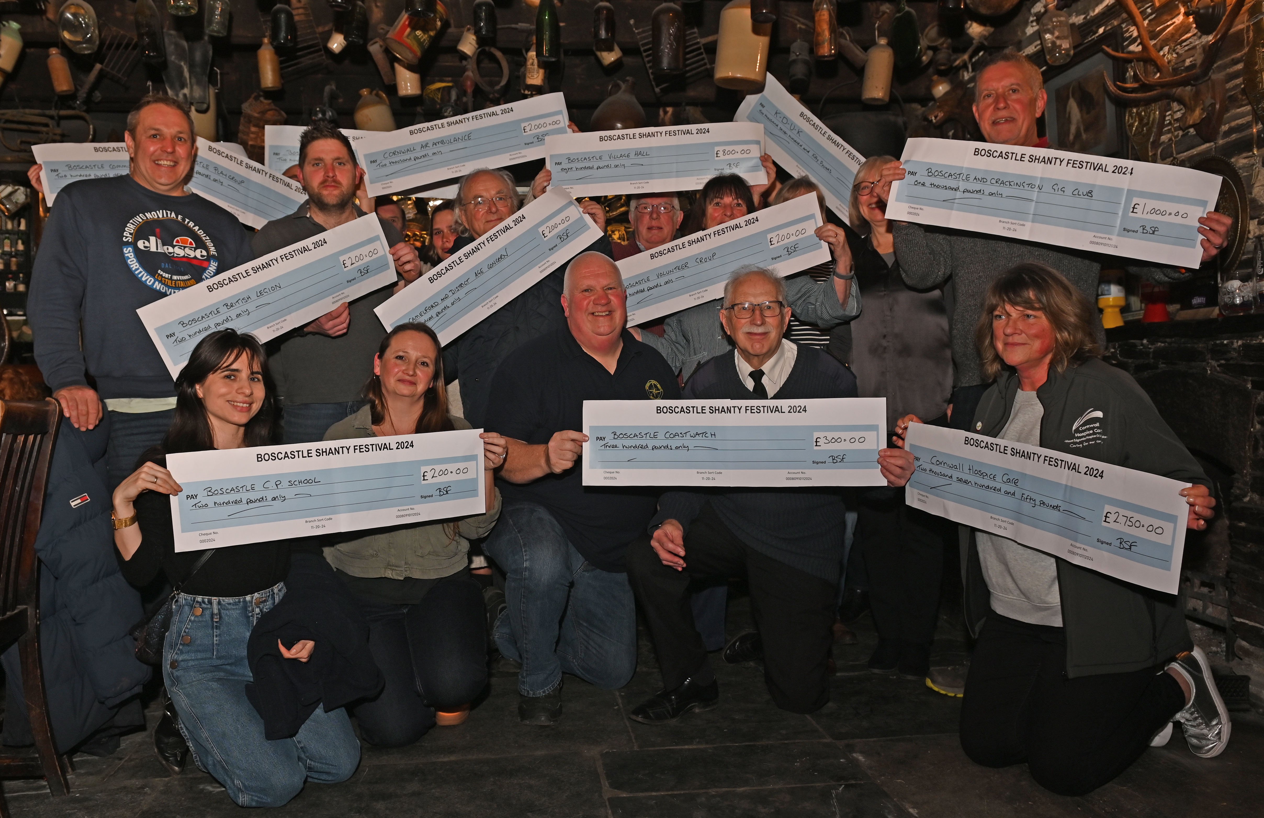 Delight for good causes at Boscastle Sea Shanty cheque giving evening ...
