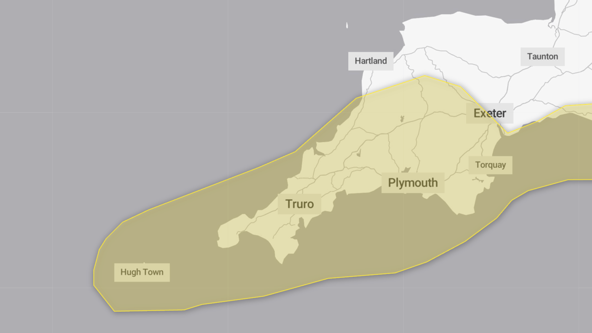 Cornwall braced for heavy rain as yellow weather warning issued ...